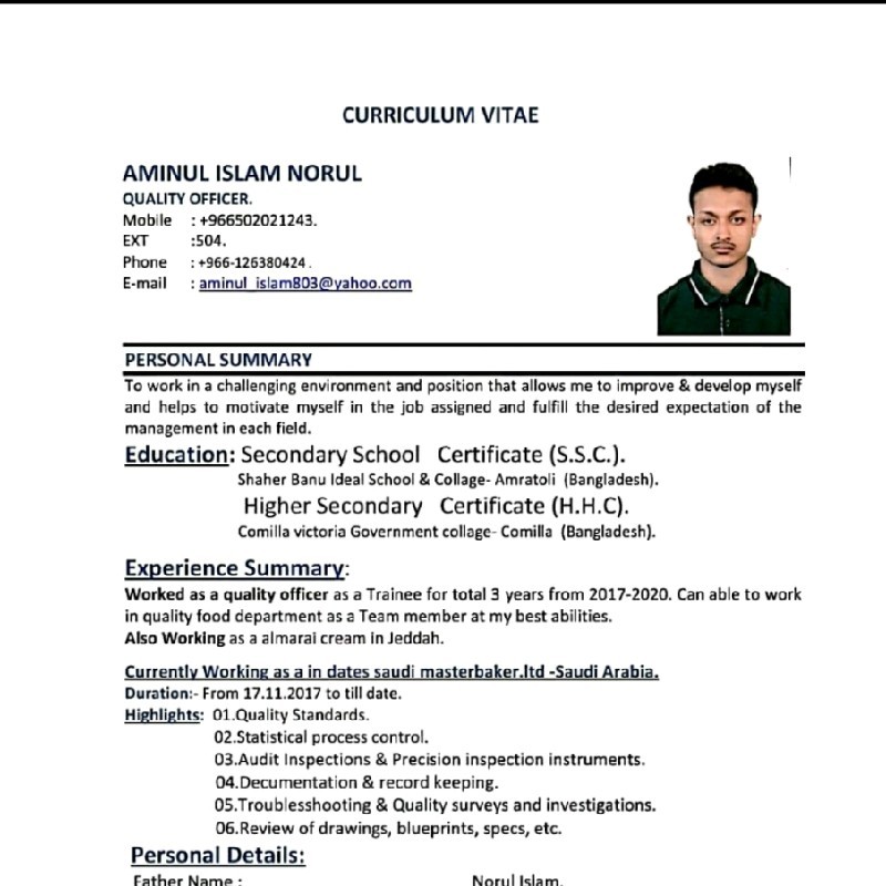 Aminul Islam - Quality Analyst - Saudi Masterbaker Ltd. | LinkedIn Aminul Islam - Quality Analyst - Saudi Masterbaker Ltd. | LinkedIn