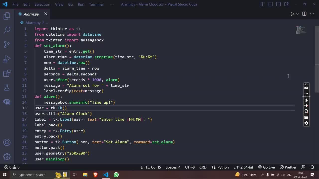 Raghav Sharma on LinkedIn: #python #guiprogramming #alarmclock Raghav Sharma on LinkedIn: #python #guiprogramming #alarmclock