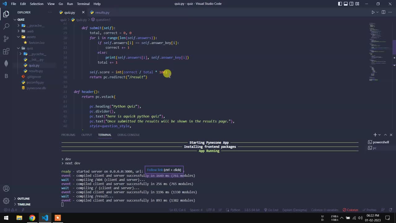 pawan suthar on LinkedIn: #python #javascript #pynecone #quizapp #coding pawan suthar on LinkedIn: #python #javascript #pynecone #quizapp #coding