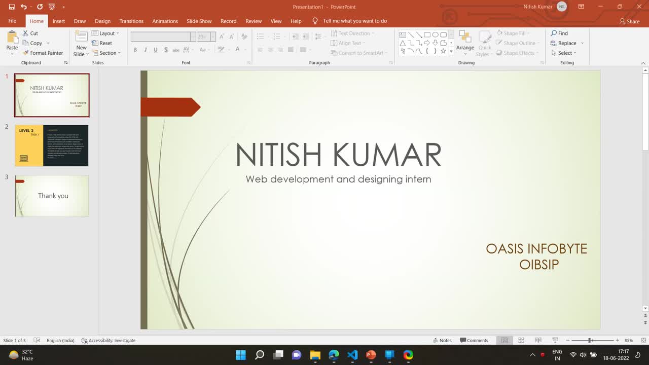 Nitish Kumar on LinkedIn: I have completed task 1 of level 2 with the ... Nitish Kumar on LinkedIn: I have completed task 1 of level 2 with the ...