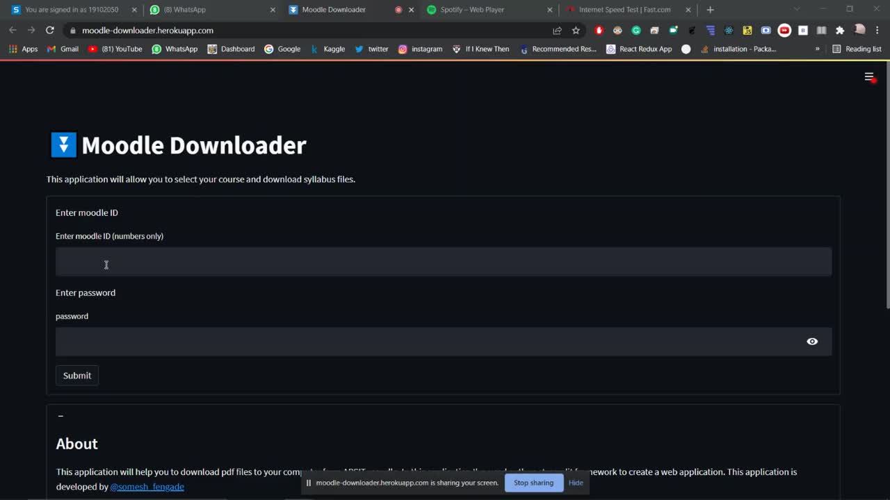 Somesh Fengade on LinkedIn: #moodle #streamlit #python #apsit #github Somesh Fengade on LinkedIn: #moodle #streamlit #python #apsit #github