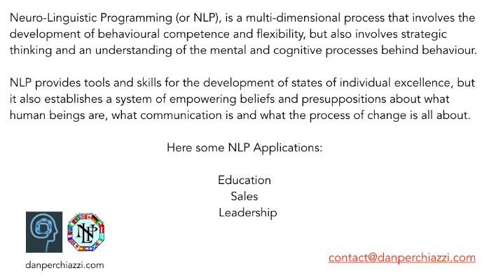 Neuro-Linguistic Programming (NLP) in a nutshell Neuro-Linguistic Programming (NLP) in a nutshell