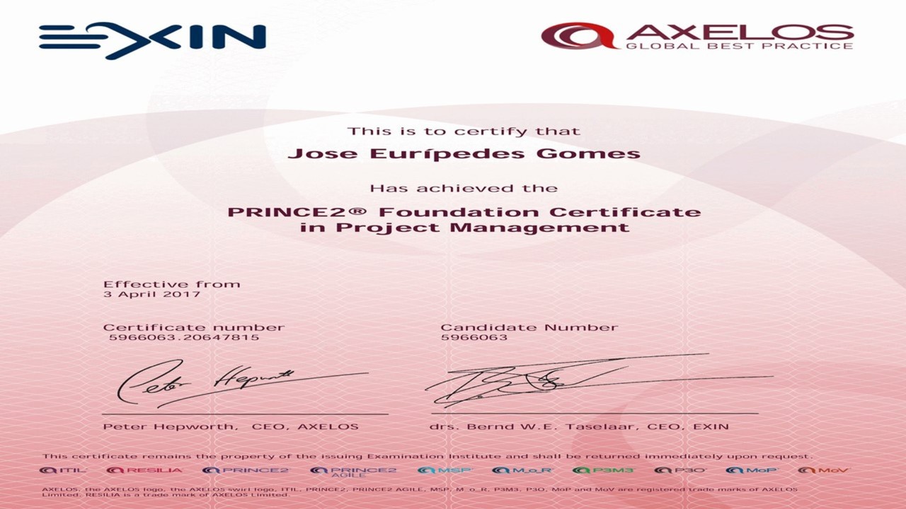 I've earned my PRINCE2 Foundation Certificate in PROJECT MANAGEMENT I've earned my PRINCE2 Foundation Certificate in PROJECT MANAGEMENT