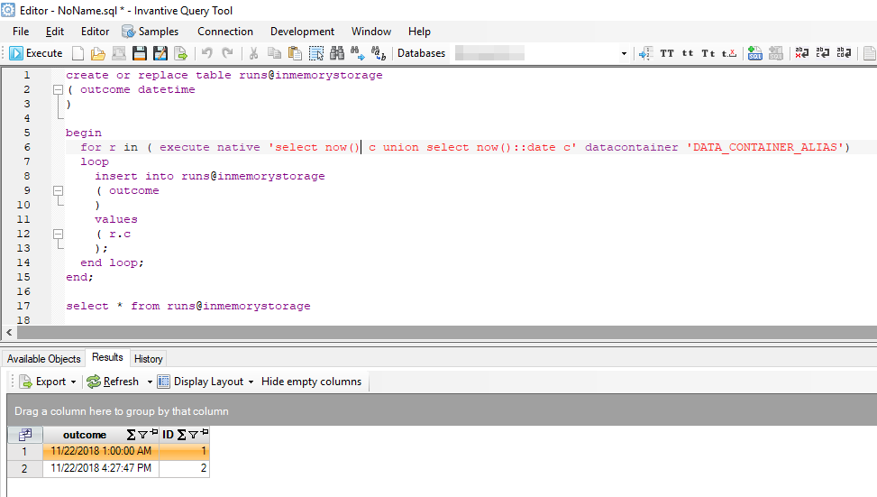Evaluate Native SQL Statements from Invantive PSQL Evaluate Native SQL Statements from Invantive PSQL