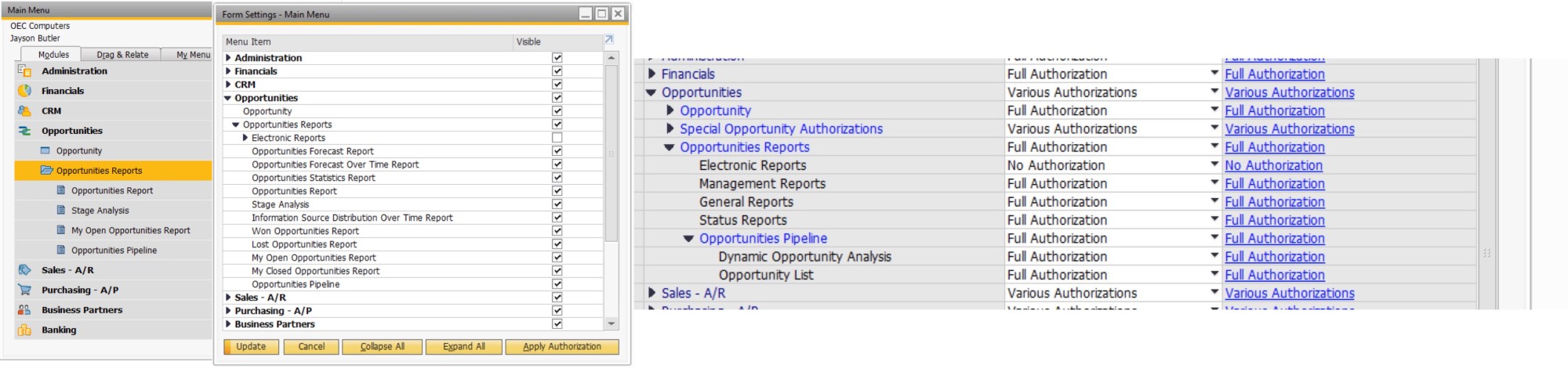 Show and Hide Menu items in SAP Business One. Show and Hide Menu items in SAP Business One.