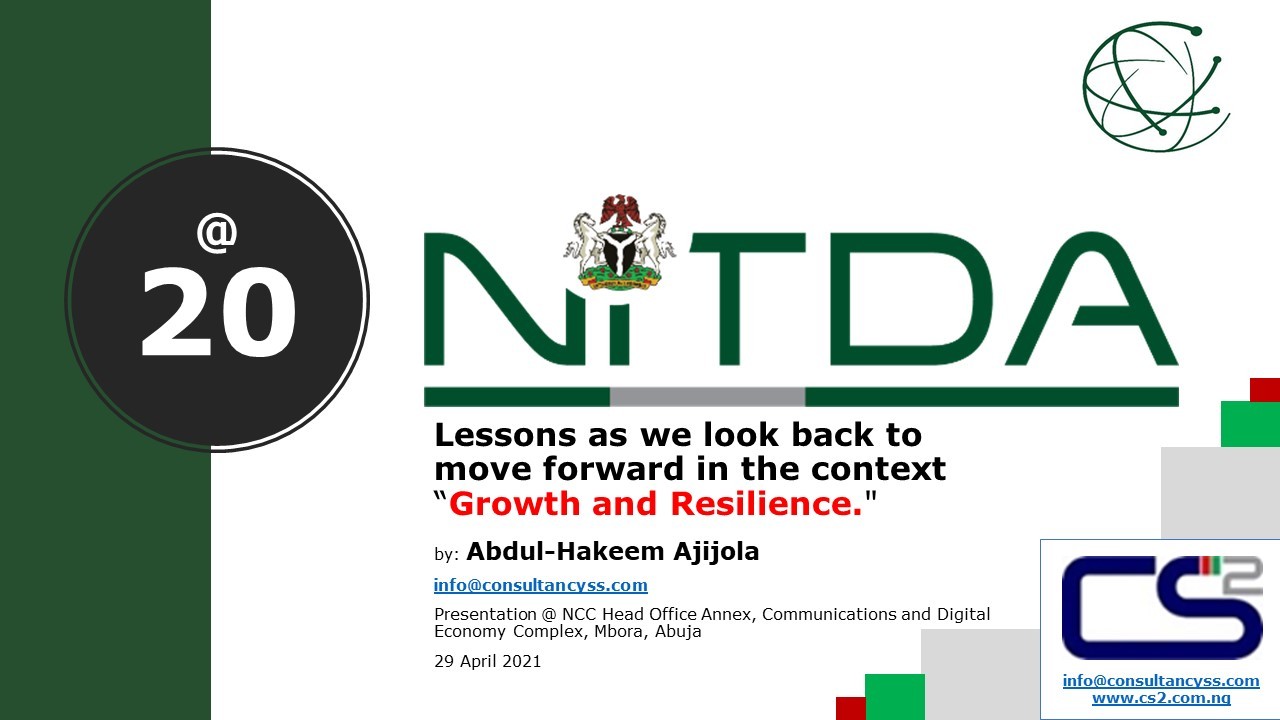 National Information Technology Development Agency (NITDA) @ 20 Lessons ... National Information Technology Development Agency (NITDA) @ 20 Lessons ...