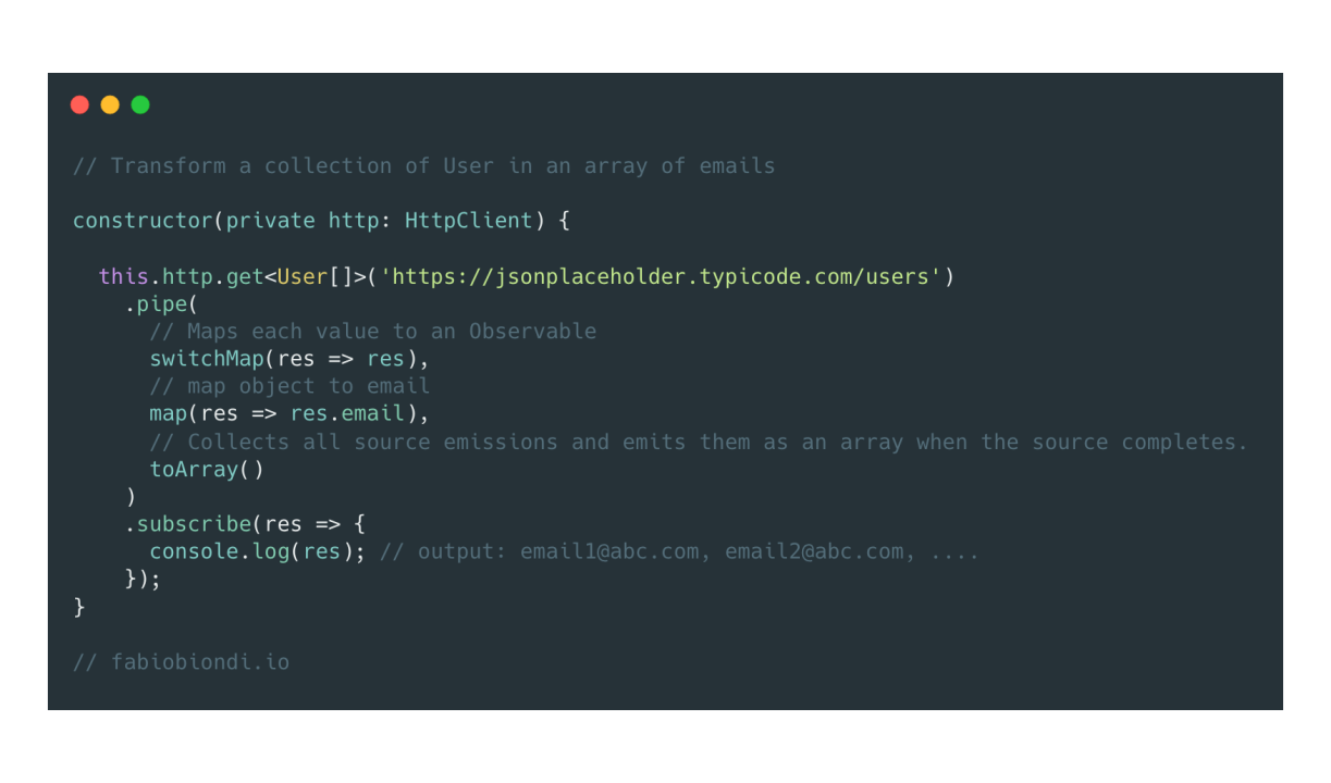 RxJS & Angular: transform array items with switchMap and toArray operators RxJS & Angular: transform array items with switchMap and toArray operators