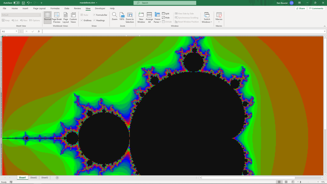 A Method for Plotting the Mandelbrot Set in Microsoft Excel A Method for Plotting the Mandelbrot Set in Microsoft Excel