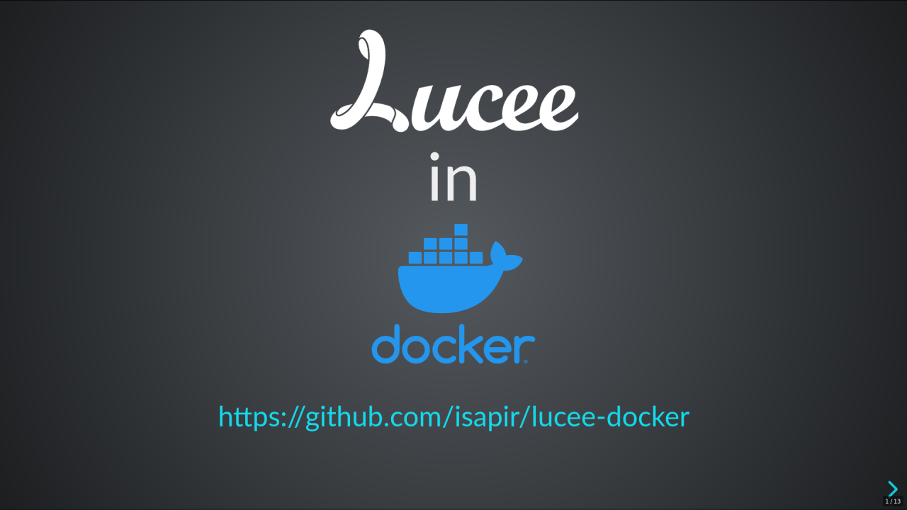 Getting Started with Lucee in Docker Getting Started with Lucee in Docker