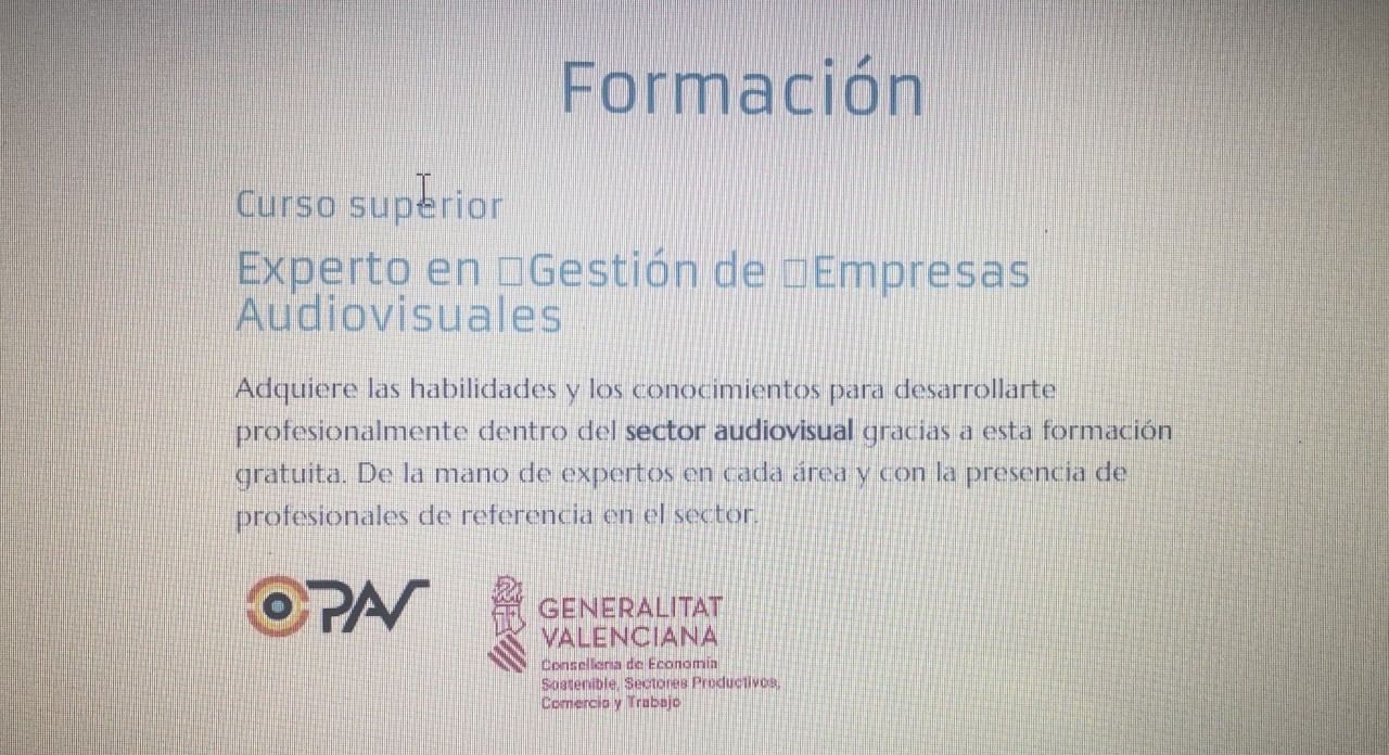 EXPERTO EN GESTION DE EMPRESAS AUDIOVISUALES EXPERTO EN GESTION DE EMPRESAS AUDIOVISUALES