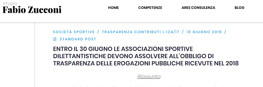 Obbligo di trasparenza (L.124/17) per le erogazioni pubbliche ricevute ... Obbligo di trasparenza (L.124/17) per le erogazioni pubbliche ricevute ...