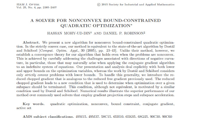 A Solver for Nonconvex Bound-Constrained Quadratic Optimization A Solver for Nonconvex Bound-Constrained Quadratic Optimization