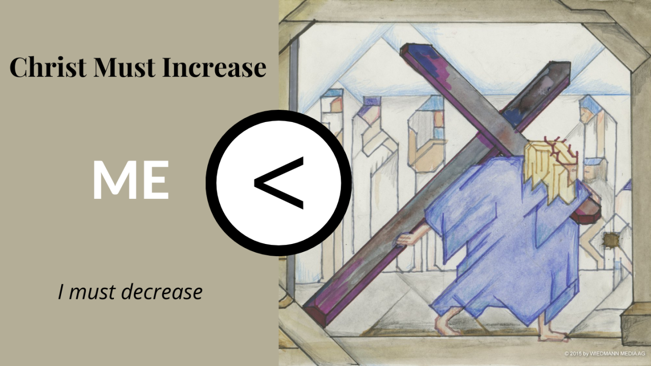Christ Must Increase. I Must Decrease. Christ Must Increase. I Must Decrease.