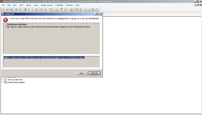Failed to create a session; Failed to create a session;