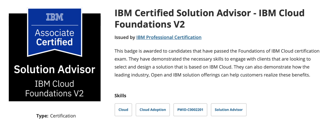 IBM Certified Solution Advisor - IBM Cloud Foundations V2 - Minha ... IBM Certified Solution Advisor - IBM Cloud Foundations V2 - Minha ...