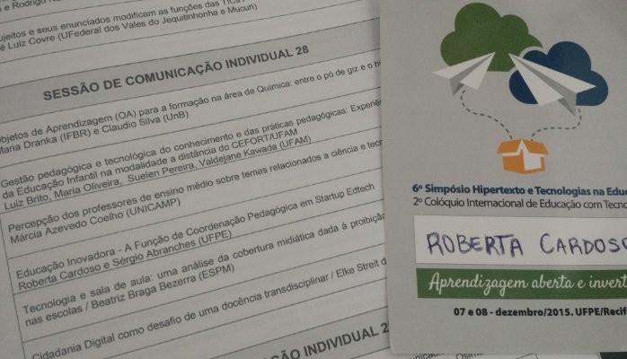 Participação no 6º Simpósio Hipertexto e Tecnologia na Educação 2º ... Participação no 6º Simpósio Hipertexto e Tecnologia na Educação 2º ...