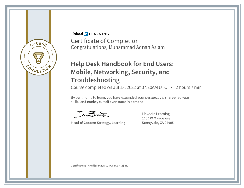 Muhammad Adnan Aslam on LinkedIn: Certificate of Completion Muhammad Adnan Aslam on LinkedIn: Certificate of Completion