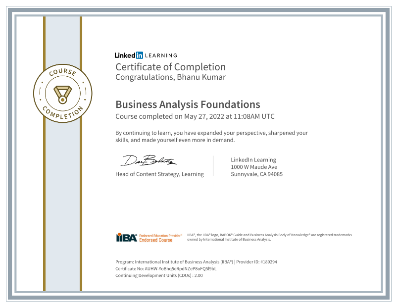 Bhanu Kumar on LinkedIn: Certificate of Completion Bhanu Kumar on LinkedIn: Certificate of Completion