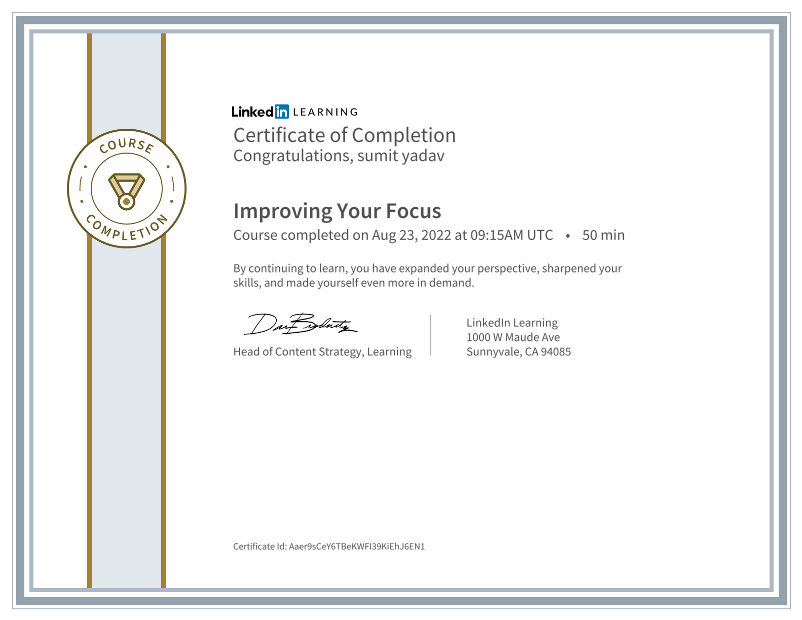 sumit yadav on LinkedIn: Certificate of Completion sumit yadav on LinkedIn: Certificate of Completion