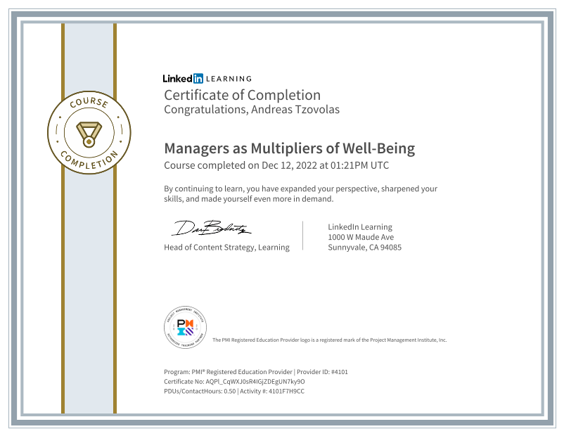 Andreas Tzovolas on LinkedIn: Certificate of Completion Andreas Tzovolas on LinkedIn: Certificate of Completion