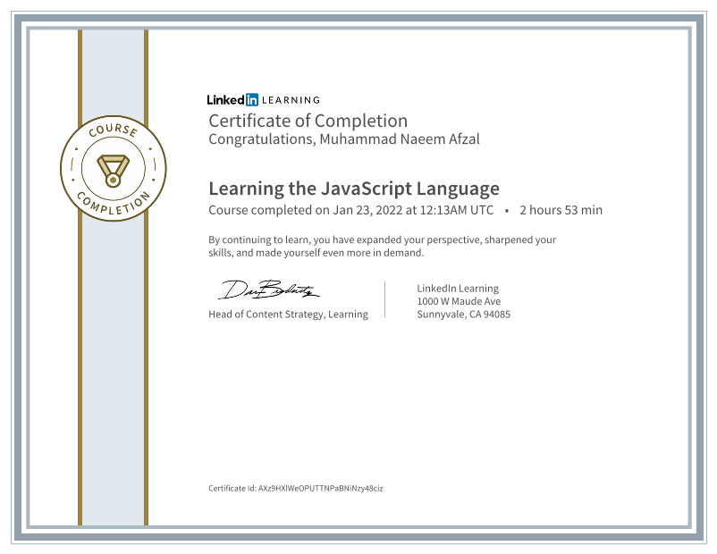 Muhammad Naeem Afzal on LinkedIn: Certificate of Completion Muhammad Naeem Afzal on LinkedIn: Certificate of Completion