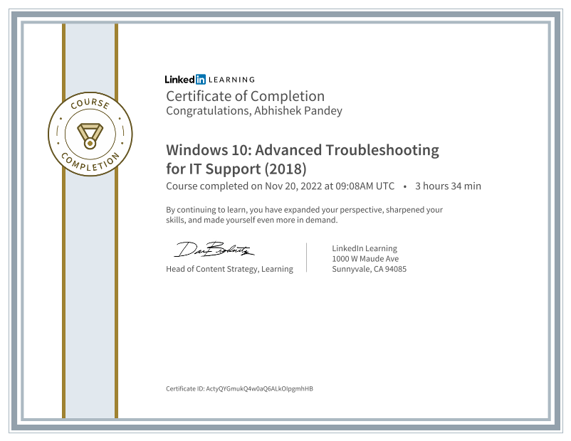 Abhishek Pandey on LinkedIn: Certificate of Completion Abhishek Pandey on LinkedIn: Certificate of Completion
