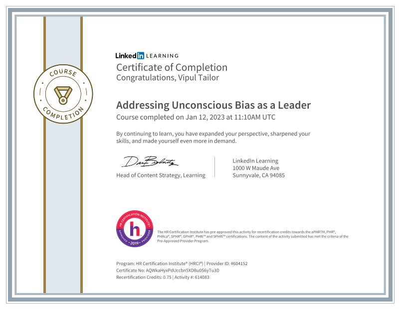 Vipul Tailor on LinkedIn: Certificate of Completion Vipul Tailor on LinkedIn: Certificate of Completion
