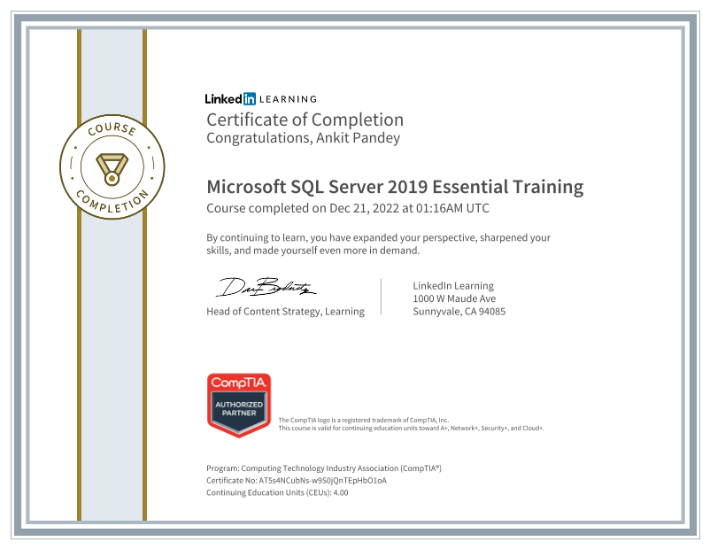 Ankit Pandey on LinkedIn: Certificate of Completion Ankit Pandey on LinkedIn: Certificate of Completion