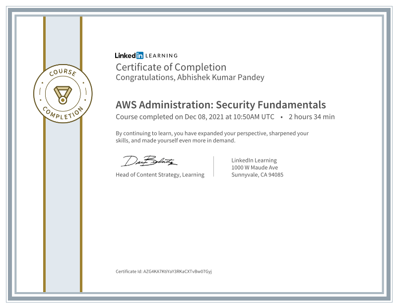 Abhishek Kumar Pandey on LinkedIn: Certificate of Completion Abhishek Kumar Pandey on LinkedIn: Certificate of Completion