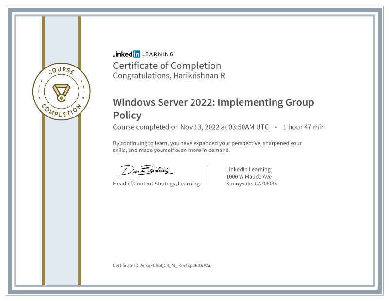 Harikrishnan R on LinkedIn: Certificate of Completion Harikrishnan R on LinkedIn: Certificate of Completion