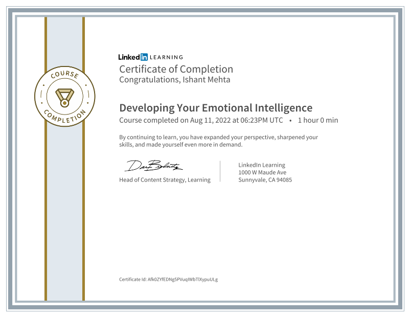 Ishant Mehta on LinkedIn: Certificate of Completion Ishant Mehta on LinkedIn: Certificate of Completion