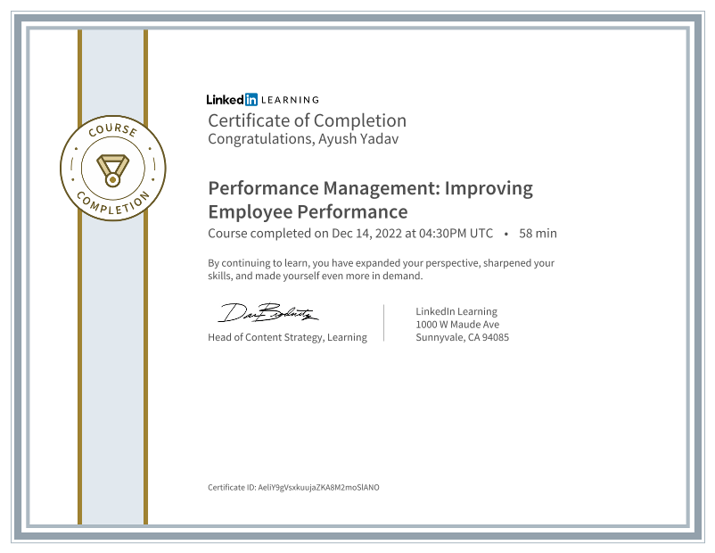 Ayush Yadav on LinkedIn: Certificate of Completion Ayush Yadav on LinkedIn: Certificate of Completion