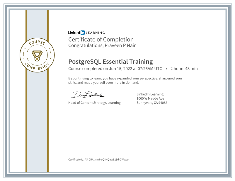 Praveen P Nair on LinkedIn: Certificate of Completion Praveen P Nair on LinkedIn: Certificate of Completion