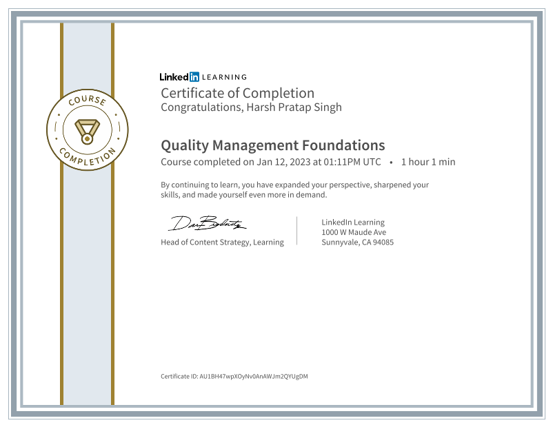 Harsh Pratap Singh on LinkedIn: Certificate of Completion Harsh Pratap Singh on LinkedIn: Certificate of Completion