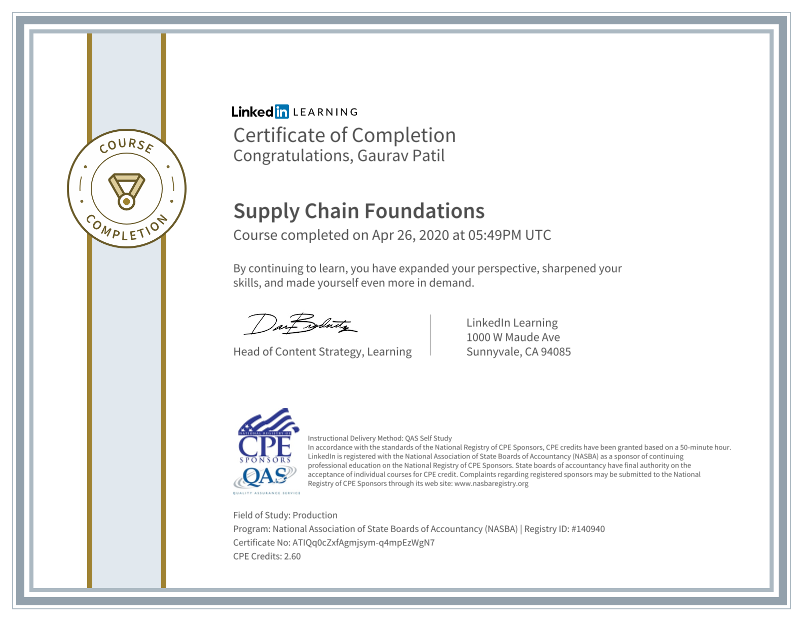 Gaurav Patil on LinkedIn: Certificate of Completion Gaurav Patil on LinkedIn: Certificate of Completion