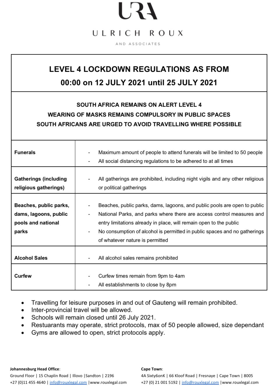 Minja Pieterse on LinkedIn: Updated level 4 lockdown regulations. Minja Pieterse on LinkedIn: Updated level 4 lockdown regulations.