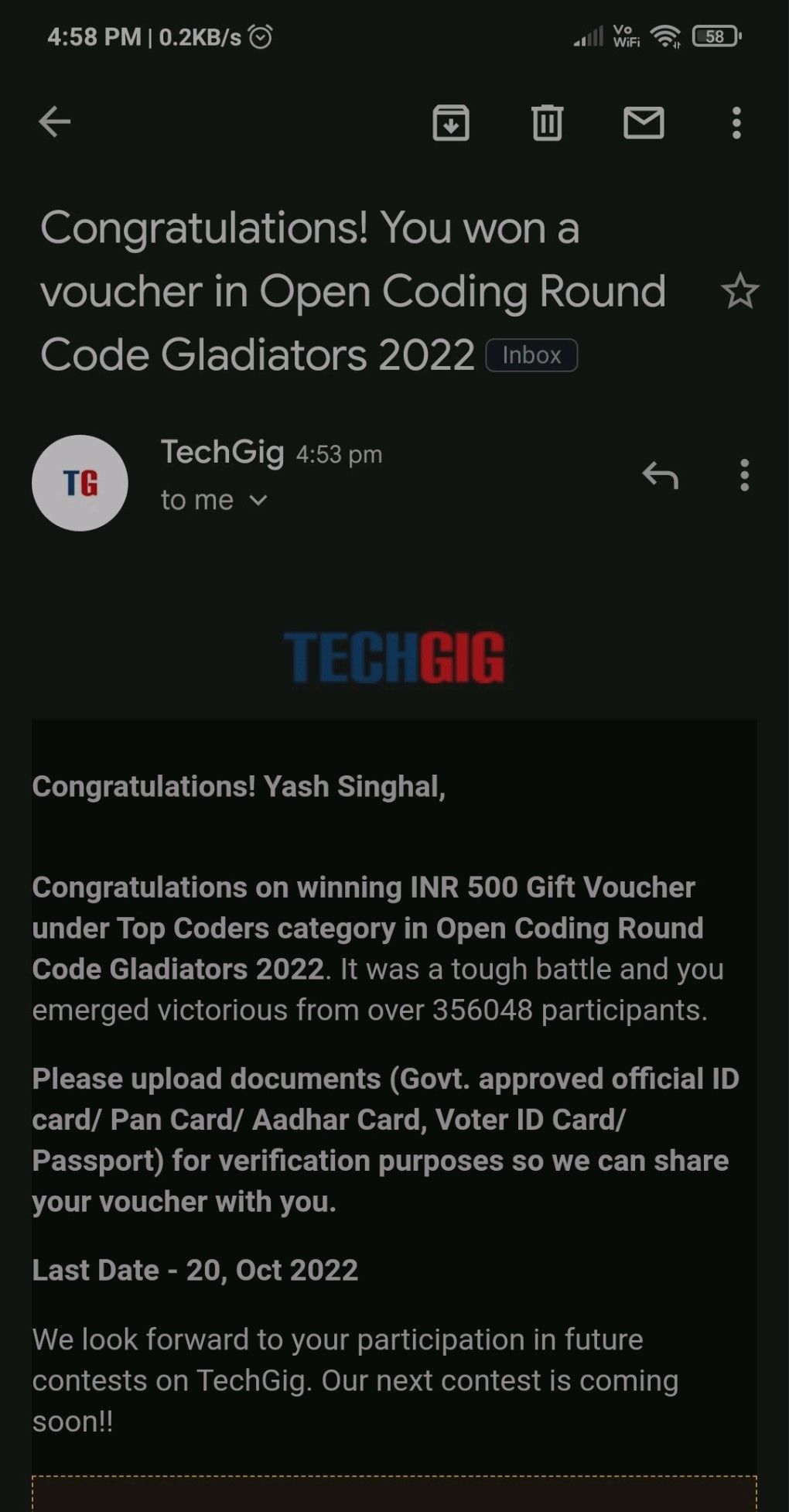 Yash Singhal on LinkedIn: #techgig #coding Yash Singhal on LinkedIn: #techgig #coding