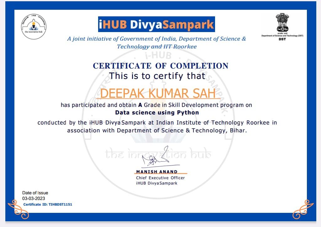 Deepak Kumar Sah on LinkedIn: #python #datascience Deepak Kumar Sah on LinkedIn: #python #datascience