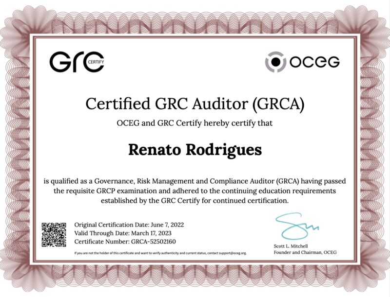 Renato Rodrigues on LinkedIn: #grca #oceg #grc | 10 comments Renato Rodrigues on LinkedIn: #grca #oceg #grc | 10 comments