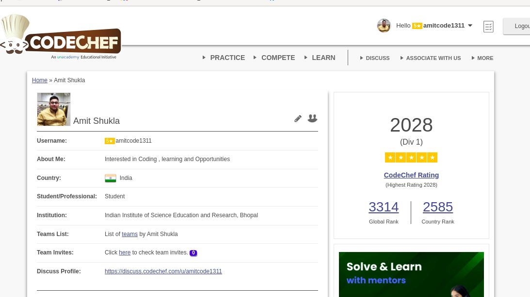 Amit Shukla on LinkedIn: #competitiveprogramming #codechef #dsa | 12 ... Amit Shukla on LinkedIn: #competitiveprogramming #codechef #dsa | 12 ...