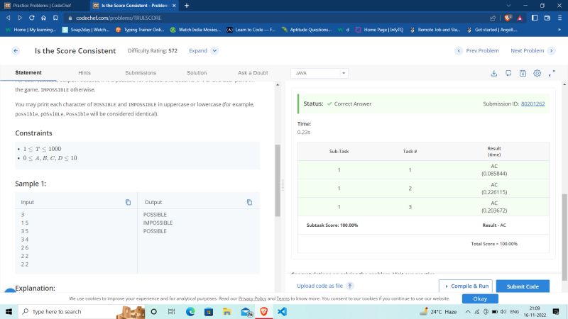 Nandini Khetrapal on LinkedIn: #codechef #isthescoreconsistent #java # ... Nandini Khetrapal on LinkedIn: #codechef #isthescoreconsistent #java # ...