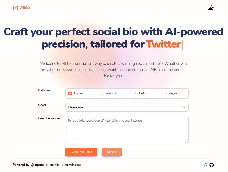 Deepak Biswal on LinkedIn: #nextjs #typescript #tailwindcss #ai #gpt3 # ... Deepak Biswal on LinkedIn: #nextjs #typescript #tailwindcss #ai #gpt3 # ...