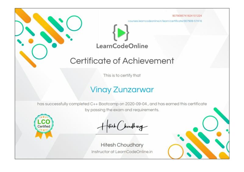 Vinay Zunzarwar on LinkedIn: #learncoding #cplusplus Vinay Zunzarwar on LinkedIn: #learncoding #cplusplus