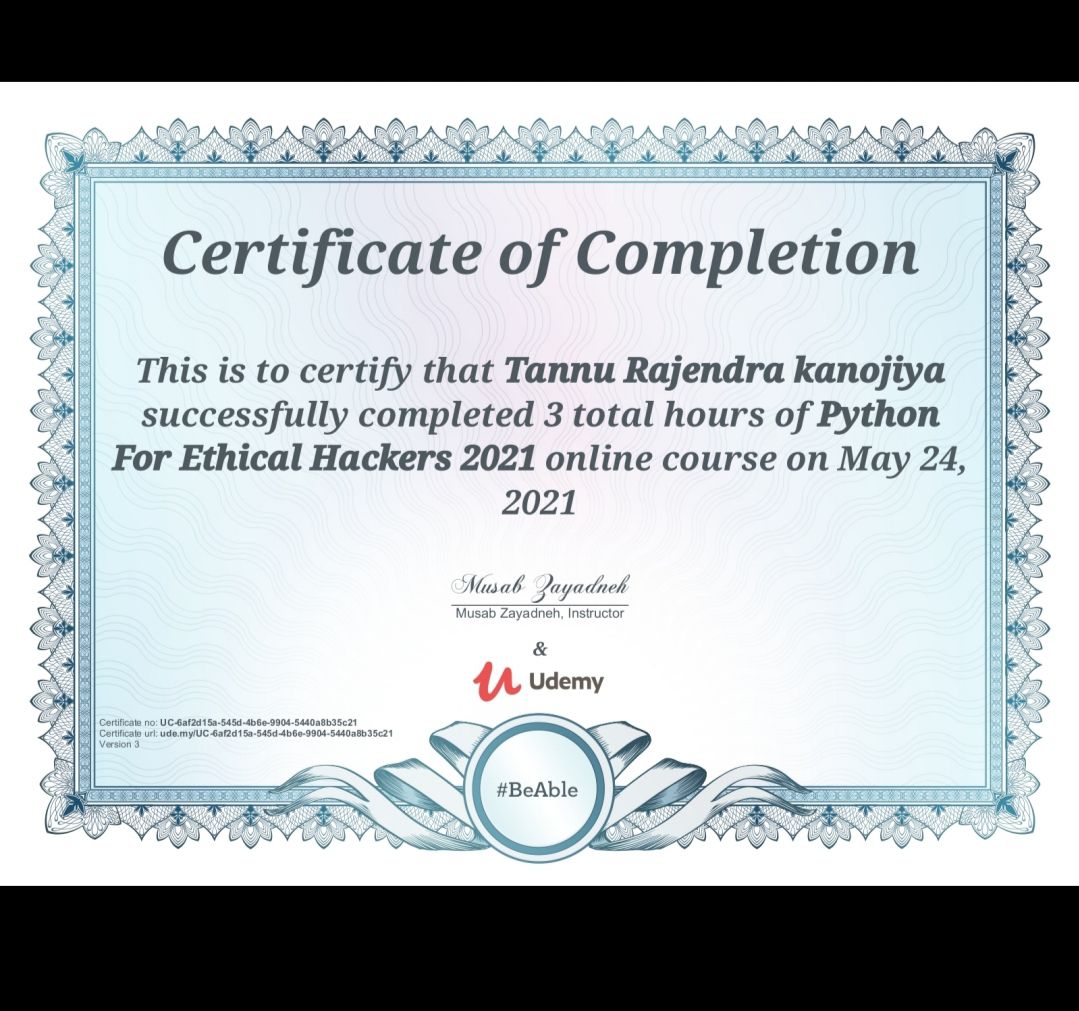 TANNU KANOJIYA on LinkedIn: #python #ethicalhacking TANNU KANOJIYA on LinkedIn: #python #ethicalhacking