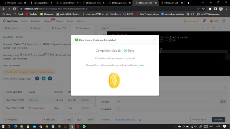 Prateek Goel on LinkedIn: #consistency #leetcode #interviewbit #dailycode Prateek Goel on LinkedIn: #consistency #leetcode #interviewbit #dailycode