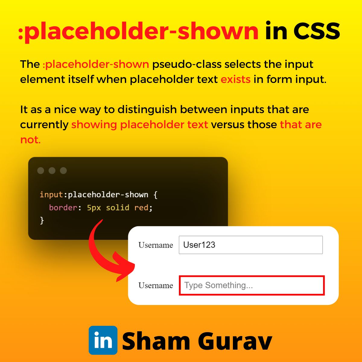 Sham Gurav on LinkedIn: #dailyfrontend #css #css3 #csstricks #frontend ... Sham Gurav on LinkedIn: #dailyfrontend #css #css3 #csstricks #frontend ...