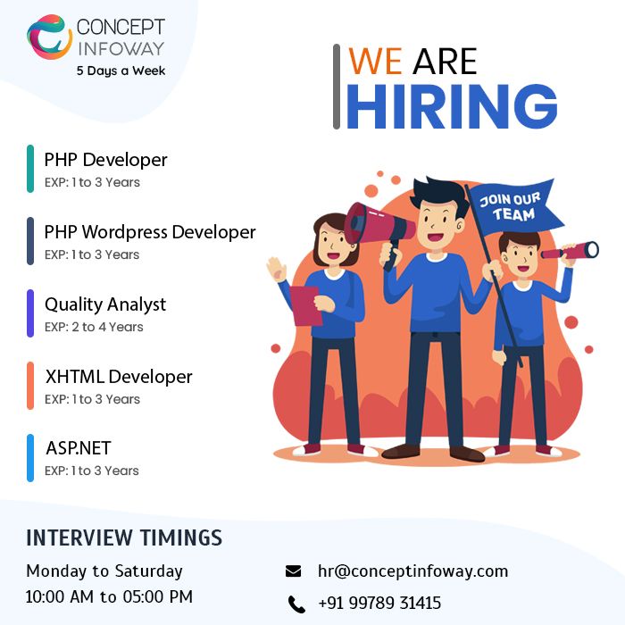 Concept Infoway Pvt. Ltd. on LinkedIn: #jobs #openings #phpjobs # ... Concept Infoway Pvt. Ltd. on LinkedIn: #jobs #openings #phpjobs # ...