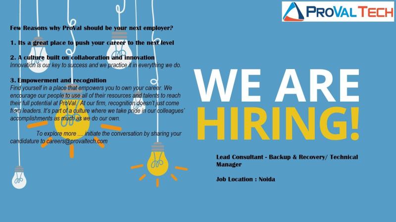 Nidhi Rastogi on LinkedIn: ProVal is seeking for Backup Professionals ... Nidhi Rastogi on LinkedIn: ProVal is seeking for Backup Professionals ...
