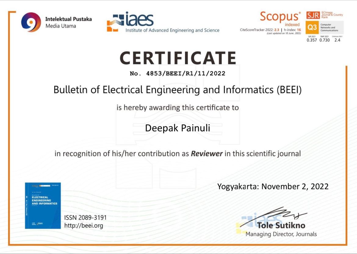 Deepak Painuli on LinkedIn: #reviewer #certificate #scopus #journal #beei Deepak Painuli on LinkedIn: #reviewer #certificate #scopus #journal #beei